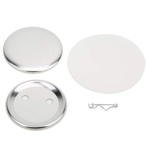 Badge Making Parts, 100 Sets 56mm/2.2inch Blank Badge Pin Button Parts Round Badge Set Metal Button Pin Badge Kit Crafts Supply for Button Maker Machine