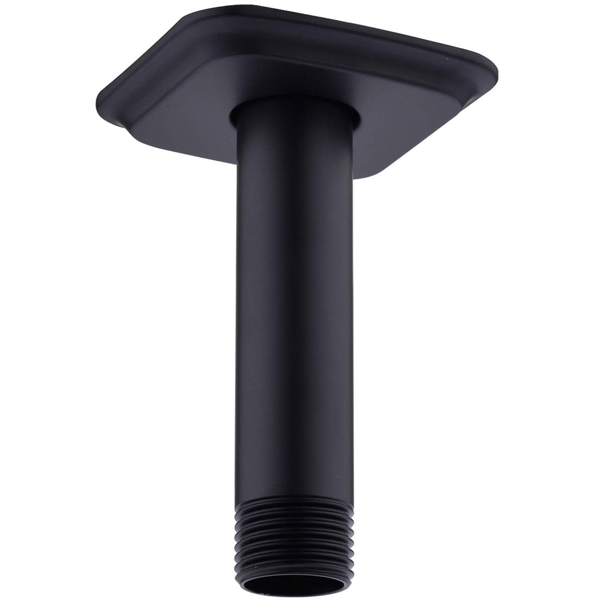 Black Shower Arm with Flange 4 Inches Stainless Steel Ceiling Mounted Extender Arm for Rainfall Shower Head, Matte Black