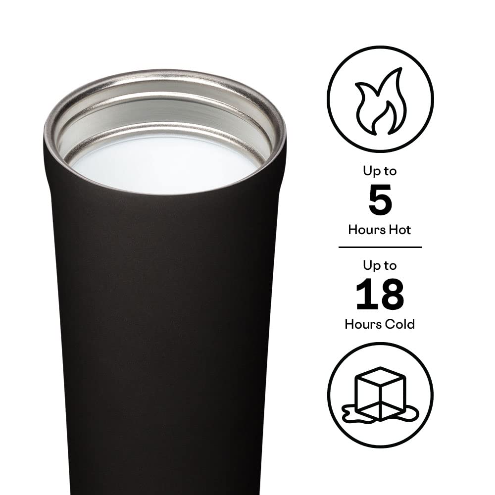Corkcicle Commuter Cup Insulated Stainless Steel Spill Proof Travel Coffee Mug Keeps Beverages Cold for 9 Hours and Hot for 3 Hours, Gloss Powder Blue, 17 oz 1 Count (Pack of 1)