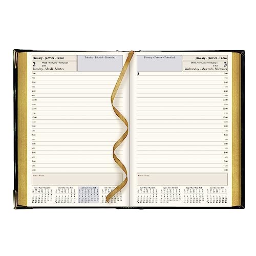 Brownline 2024 Executive Daily Planner, Appointment Book, 12 Months, January to December, Sewn Binding, 7.125" x 4.875", Trilingual, Assorted Colors (CBE504.ASX-24)