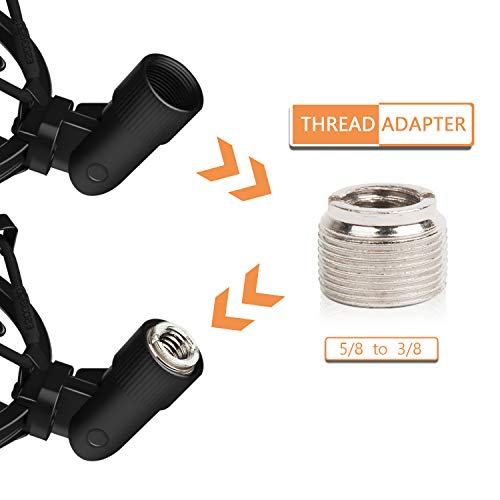 Boseen Universal Microphone Shock Mount, Mic Clip Holder Mount for Diameter 47mm-53mm Mic Anti Vibration Adjustable High Isolation Shock Mount