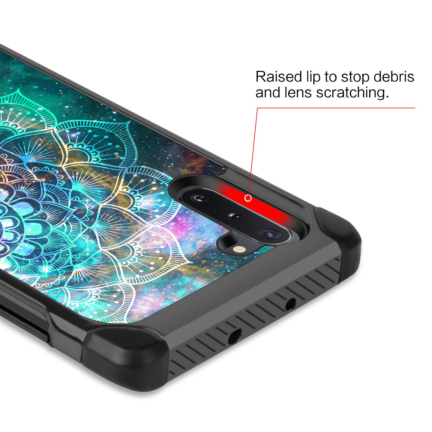 BENTOBEN Galaxy Note 10 Case, Shockproof Dual Layer Glow in the Dark Noctilucent Hybrid Hard PC Soft TPU Bumper Rugged Protective Phone Cases Cover for Samsung Galaxy Note10 6.3inch, Mandala in Galaxy