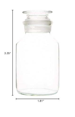 Deschem 60ml Laboratory Glass Reagent Bottle,Wide Mouth,With/Glass Ground Stopper