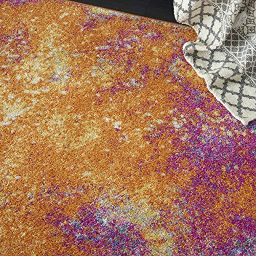 Nourison Passion Sunburst 5'3" x 7'3" Area-Rug, Modern, Abstract, Easy-Cleaning, Non Shedding, Bed Room, Living Room, Dining Room, Kitchen, (5' x 7')
