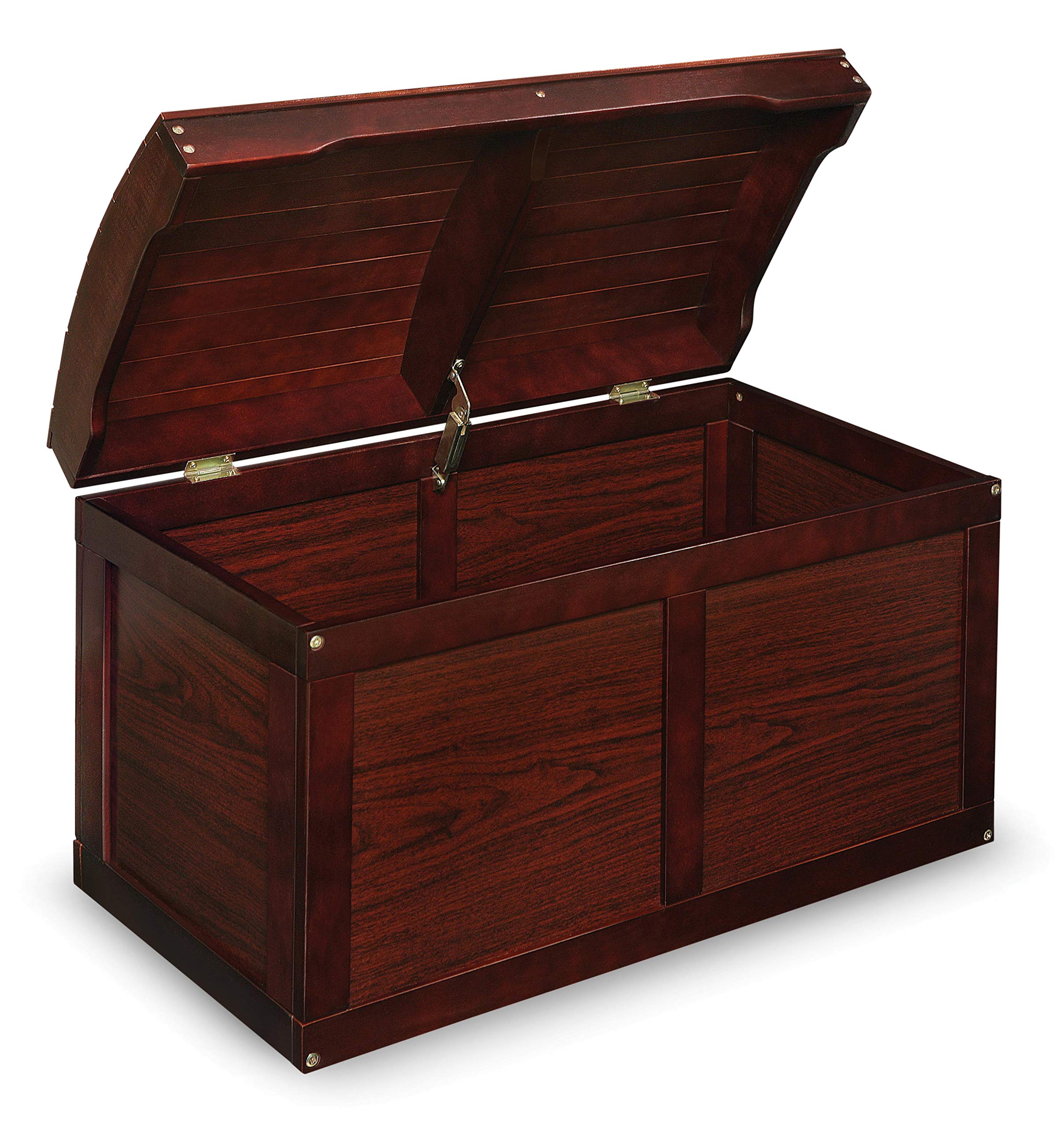 Badger Basket Kid's Hardwood Barrel Top Toy Box Storage Chest with Safety Hinge - Cherry