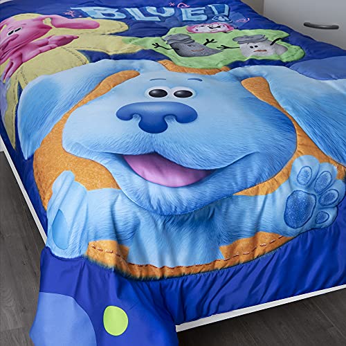 Blues Clues You Are Smart 4 Piece Toddler Bedding Set β Includes Comforter, Sheet Set β Fitted + Top Sheet + Reversible Pillowcase for Boys And Girls Beds, Blue