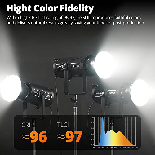 Godox SL150III SL150WIII 160W 5600K Daylight Balanced LED Video Light, with Strong Power Mode,Silent Mode, FX Effects for Newborn Photography,Portrait,Interview Lighting, Video Filming.