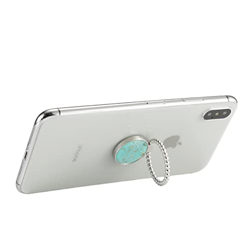 LAX Gadgets  Cell Phone Ring Holder - Finger Ring for Phone Case Easy Back Grip, Stand, Holder for All Smartphones Including iPhone & Android Phone - Laurel Turquoise