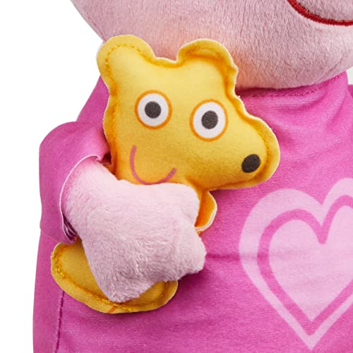 Peppa Pig Peppa’s Bedtime Lullabies Singing Plush Doll, 11 Inch Interactive Stuffed Animal, Preschool Toys for 18 Month Year Old Girls and Boys and Up, with Teddy Bear Accessory