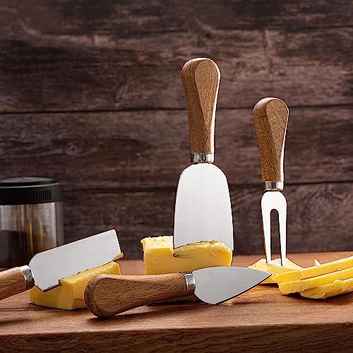 Clarmonde Premium Wooden Handle Cheese Tool Set - 6 Piece Cheese Knife Set - Cut, Spread All Your Favorite Cheeses (6-piece wooden set)