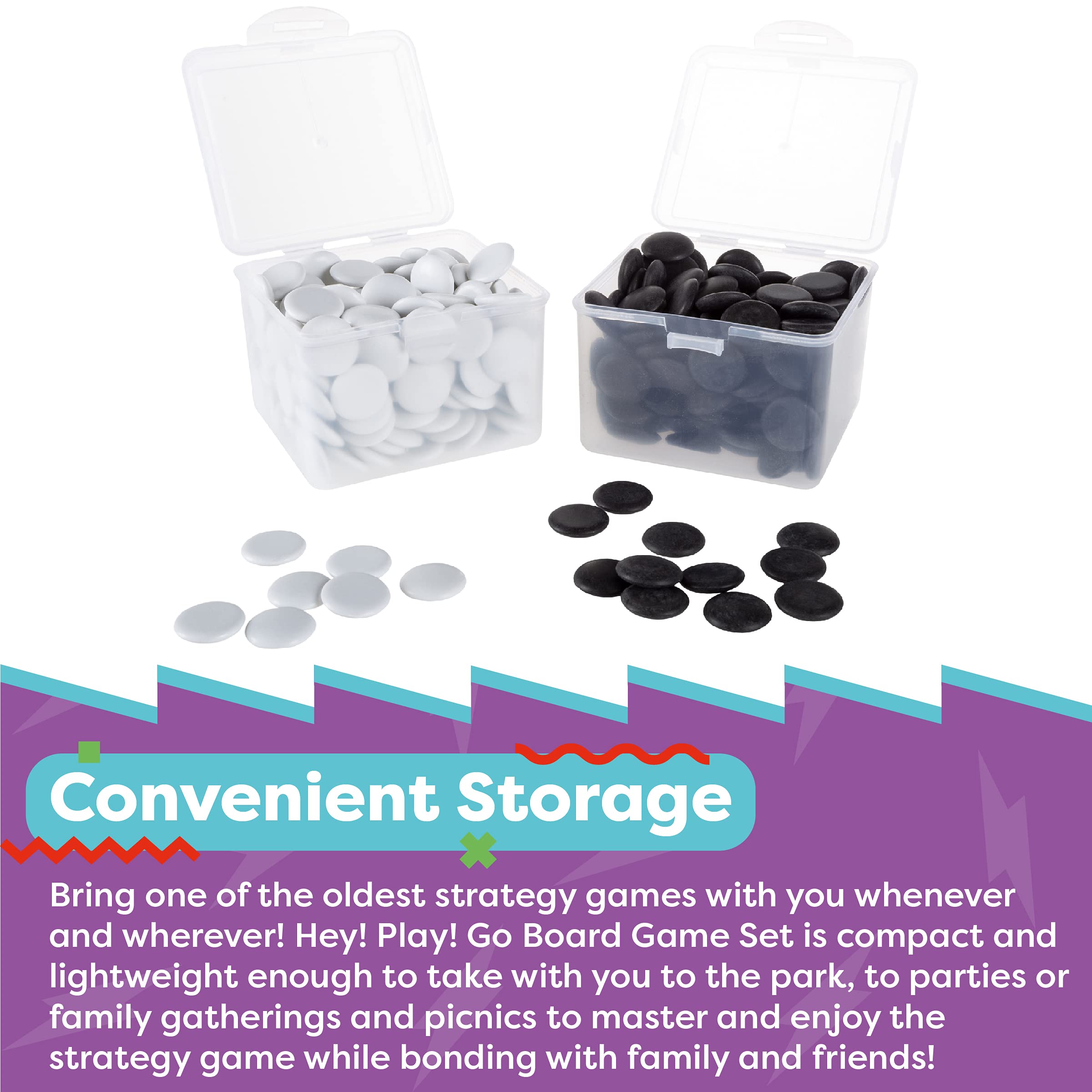 Go Board Game Set - Beginner's Two Player Strategy Game with Reversible Board and Melamine Pieces for Adults and Children