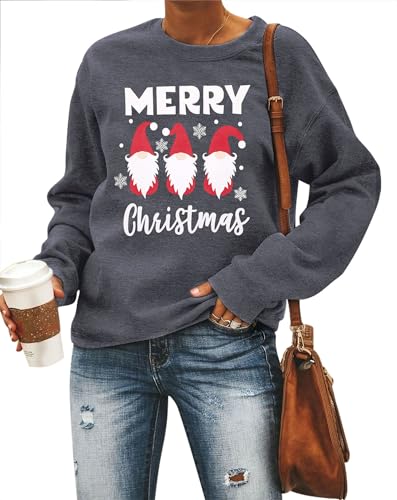 BANGELY Christmas Sweatshirt Women Christmas Tree Cake Sweater Shirts Xmas Holiday Pullover Cute Graphic Long Sleeve Tops