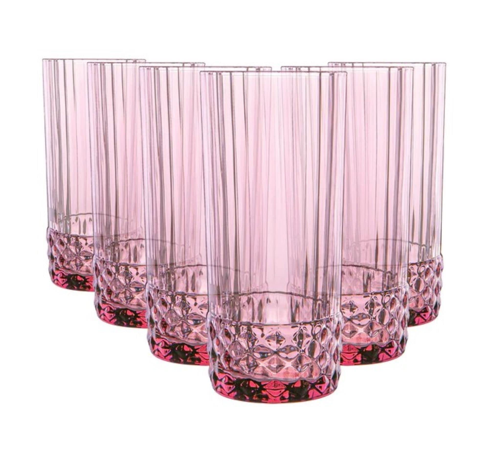 Bormioli Rocco America '20s 16.25 oz. Cooler Glasses, Lilac Rose, Set of 6