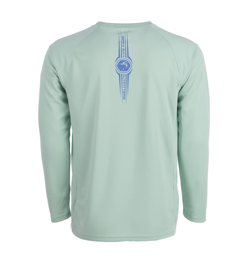 Bimini Bay Outfitters LTD Cabo Crew IV Men's Long Sleeve Knit Fishing Shirt Featuring BloodGuard Plus (L, Light Sage)