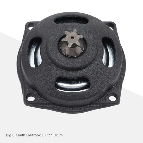 GOOFIT Small 25H 6 Tooth Drum Gear Box Drum Clutch Pad kit with Groove for 2 Stroke 47cc 49cc Engine Mini Dirt Kids Pocket Bike Dirt Bike ATV