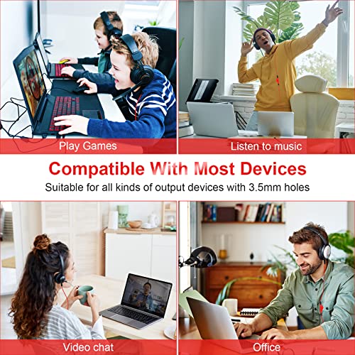 Tobysome Replacement A10 A40 A30 Cable for Connect Astro A10 Astro A40 Gaming Headset to Playstation 4 PS4 Controllers, Smartphone,MixAmp,PCs and Macs with 3.5mm Aux Jack(2M,Red with Mute Function)