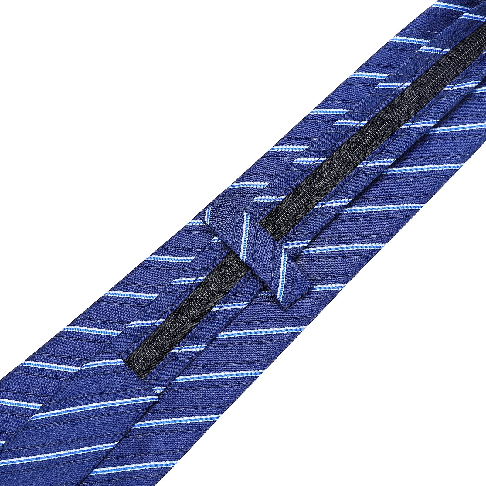 AUSKY 6PACK Mens Zipper Necktie,Regular Long Adjustable Pre Tied Clip on Easy Neck Tie for Men Formal Silk ties 3.15in Wide