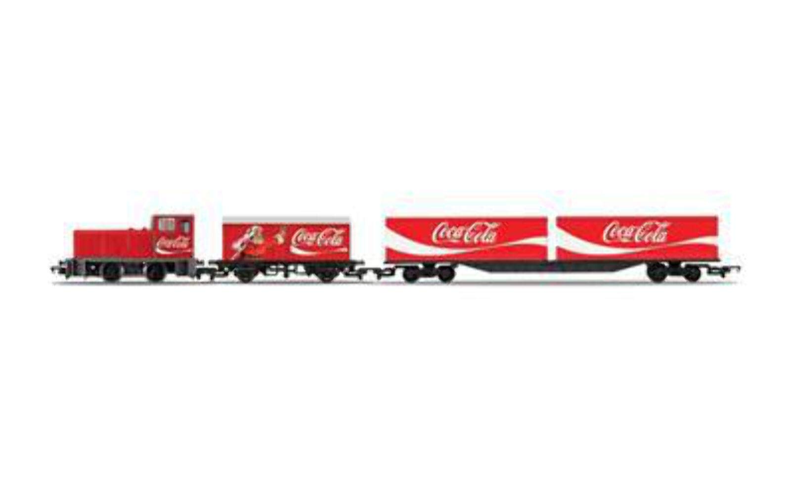 Hornby Hobbies The Coca-Cola Christmas Electric Model Train Set HO Track with Remote Controller & US Power Supply R1233, Red