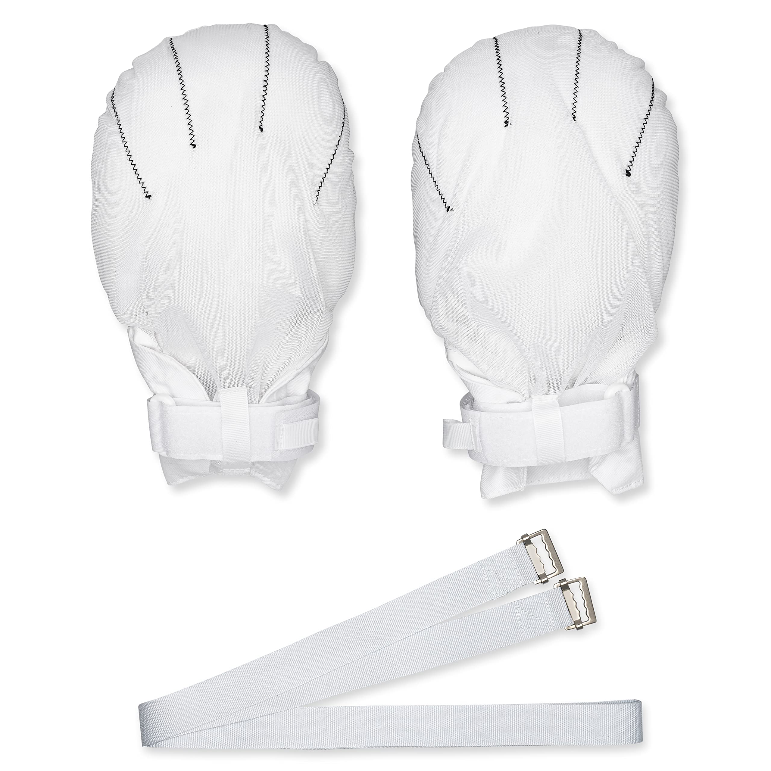 BURLINGHAM'S Breathable Medical Finger Control Mitts - One Size Fits All Hand Restraint Gloves for Elderly & Medical Procedures -Made With mesh and Padding for Comfort & Protection - 2 Gloves