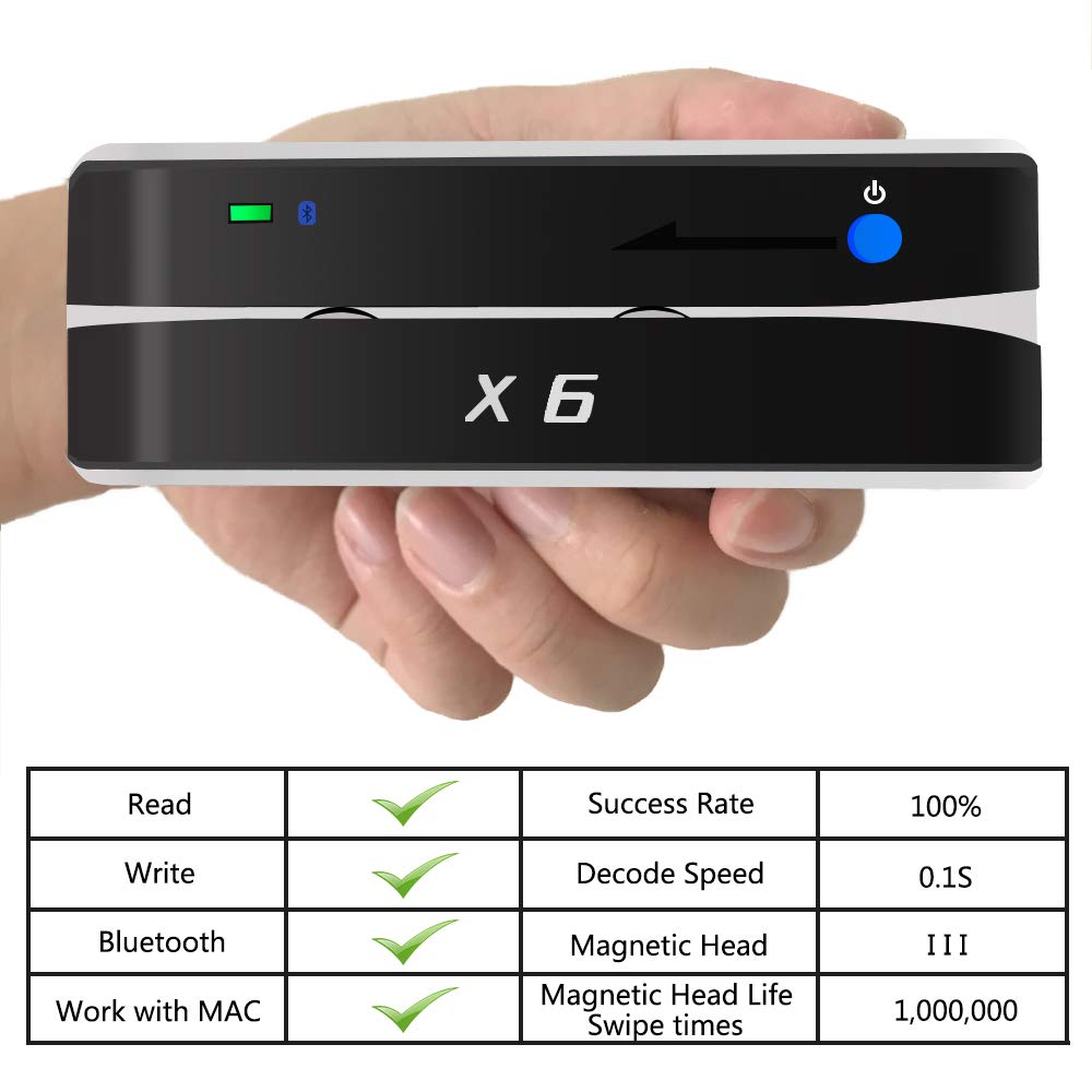 Bluetooth X6BT VIP Card Reader Writer Encoder Card Swiper Scanner
