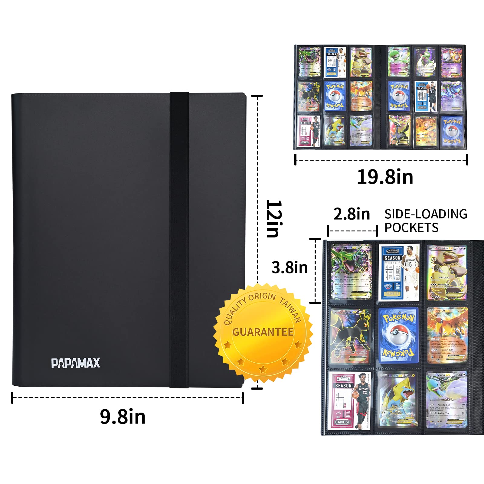 Binder - 9 Pocket Trading Card Binder Album Folder - 396 Side Loading Pocket Card Binder for TCG Sports Photo Cards