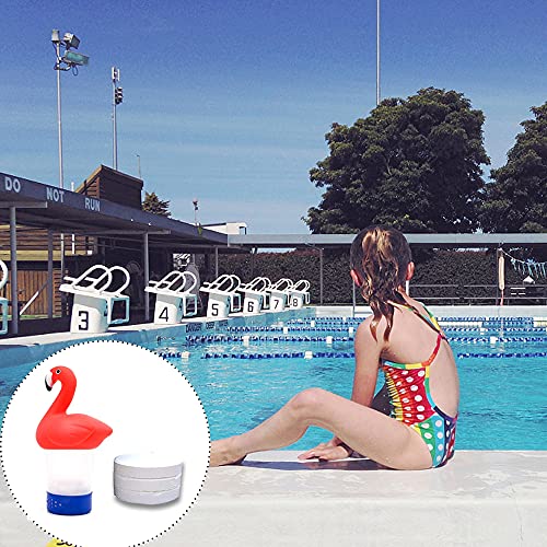 Chlorine Floater, Flamingo Collapsible Floating Pool Dispenser Set ,Fits 3" Chlorine Tablets,Release Adjustable for Indoor & Outdoor Swimming Pool Hot Tub SPA(2pack)
