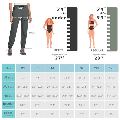 BALEAF Women's Hiking Pants Quick Dry Water Resistant Lightweight Joggers Pant for All Seasons Elastic Waist Steel Gray Size L, Capri