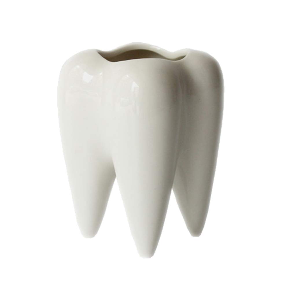 Ceramic Flower Vase Plant Pot Succulent Pots Virgin Mary Statue Ceramic Toothbrush Holder Black Handlebars Dental for Dental Assistants Mini Pots Cute White Desktop