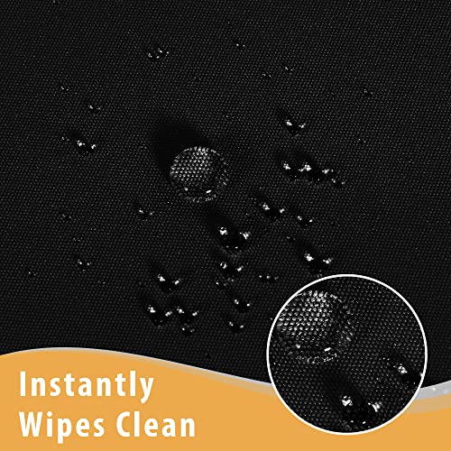 Obstal 2 Pack Black Tablecloth Fitted Table Clothes for 6 Foot Rectangle Tables - Water Resistant Washable Fabric Polyester Rectangle Table Cover for Outdoor/Indoor Uses(72L x 30W x 30H Inches, Black)