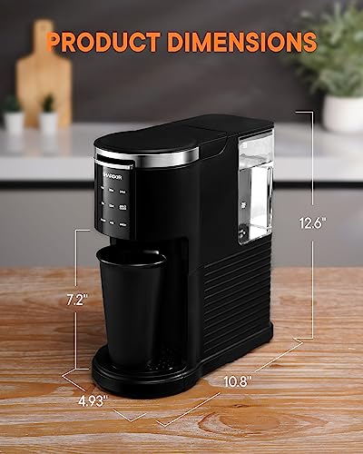 SHARDOR 3 in 1 Single Serve Coffee Maker for K Cup Pods & Ground Coffee & Teas, 6 to 14oz Brew Sizes, with 40oz Removable Water Reservoir, Self-cleaning Function