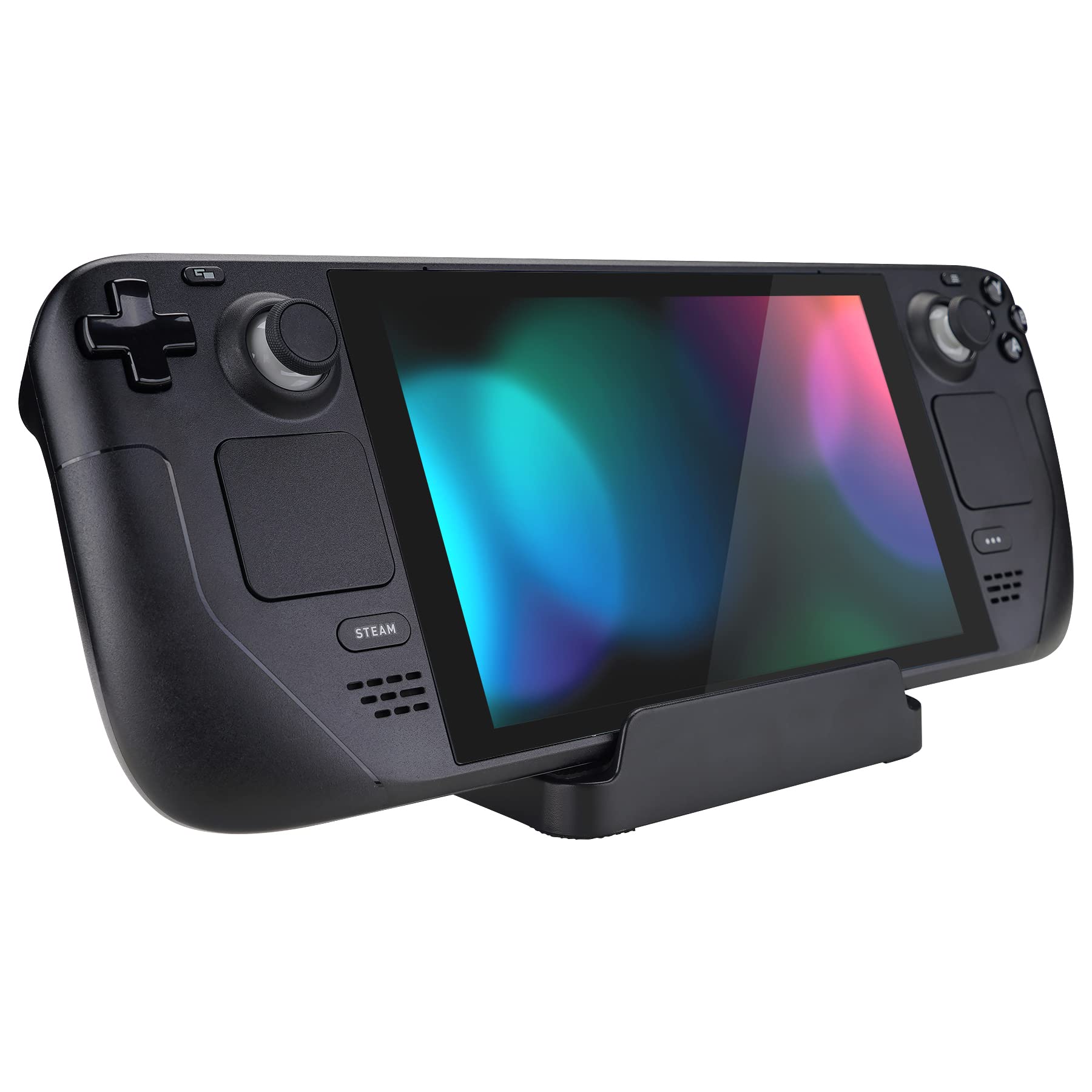BURSTNINJA Portable Stand Base for Steam Deck, Display Stand for Steam Deck Handheld Gaming PC, Playstand Switch Holder with Anti-Slip Pad - Black