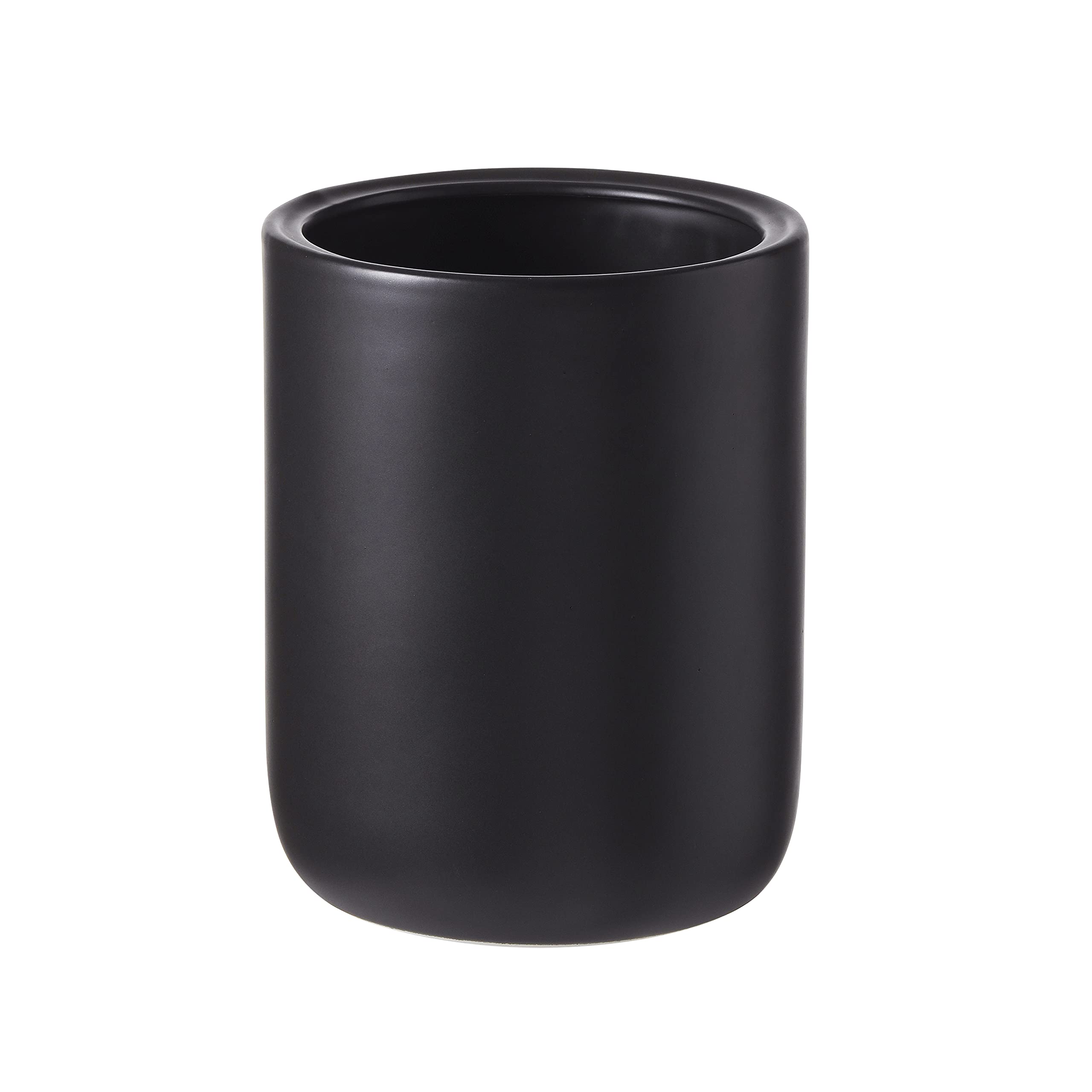 Motifeur Bathroom Wastebasket - Ceramic Decorative Trash Can (Black Marble Look)…