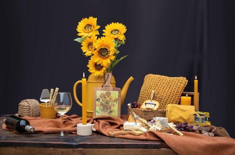 BOSKA (Bosca) cheese knife yellow 22x7.5x1.5cm Van Gogh "Sunflower" cheese slicer 854023