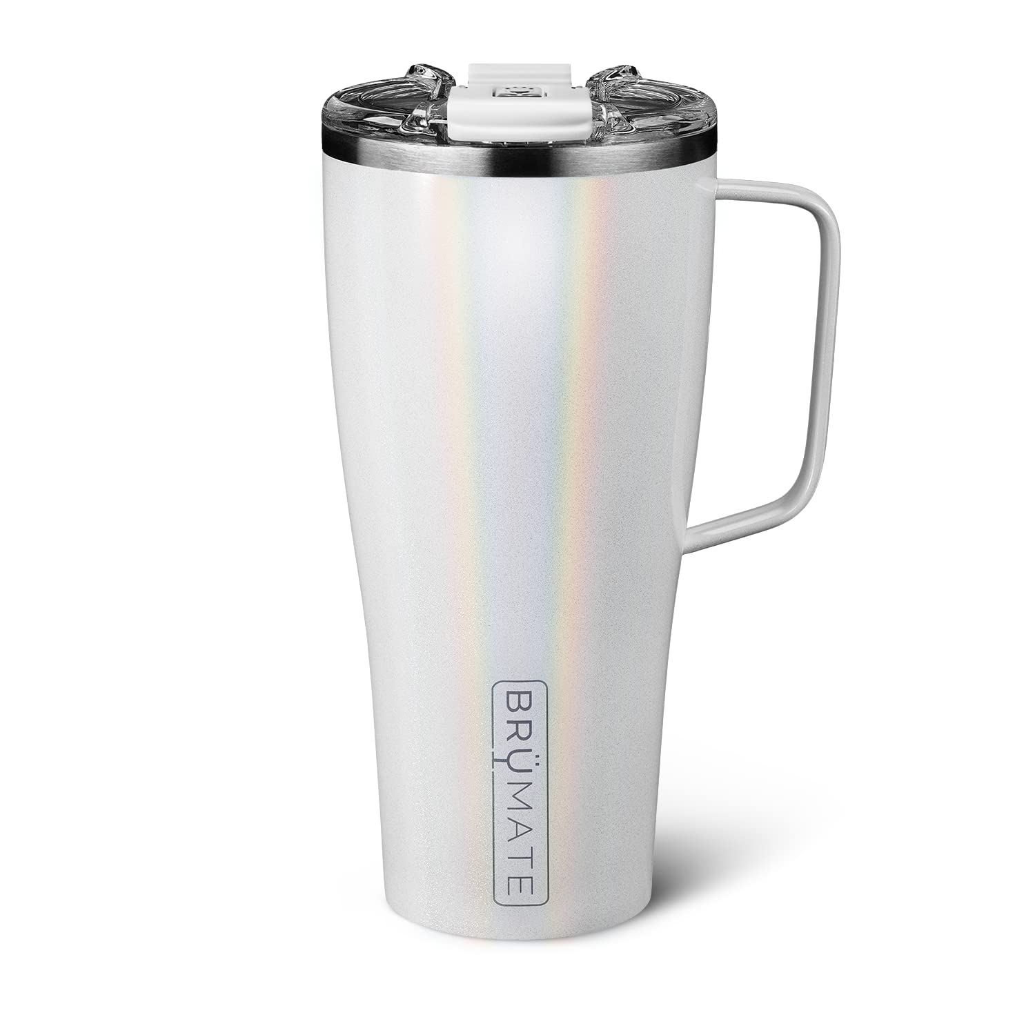 BrüMate Toddy XL - 32oz 100% Leak Proof Insulated Coffee Mug with Handle & Lid - Stainless Steel Coffee Travel Mug - Double Walled Coffee Cup (Glitter white)