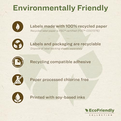 Avery EcoFriendly Recycled Address Labels, 1" x 2-5/8", White, Permanent Label Adhesive, 3,000 Printable Labels (48460)