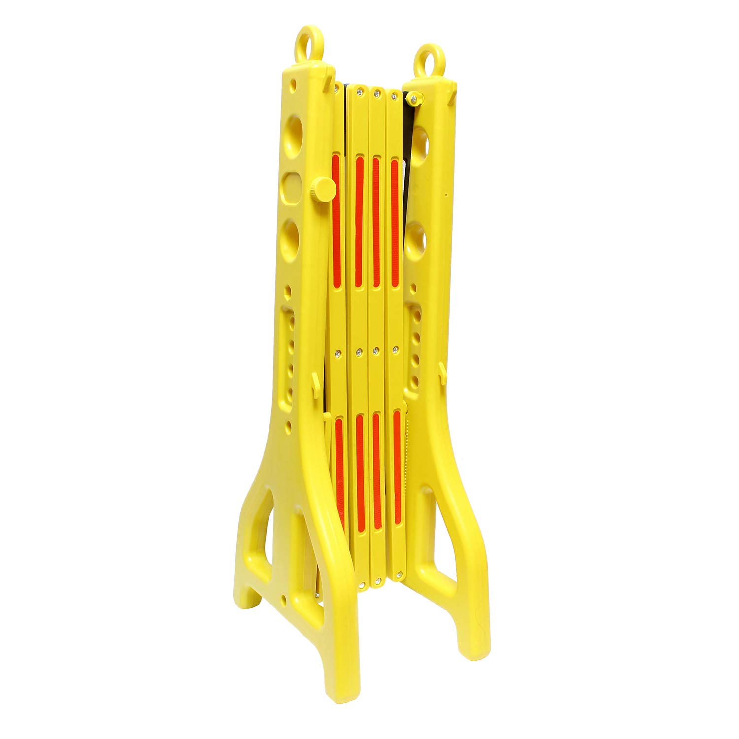 BISupply Folding Barricade – 8 Ft Portable Road Safety Barriers with Reflectors, Construction Barricade Safety Fence