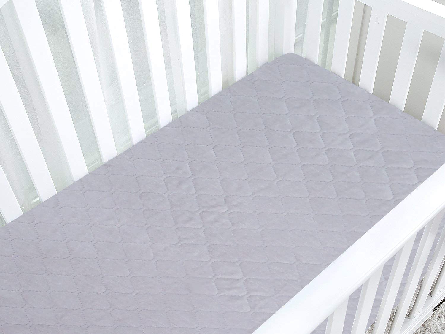 BlueSnail Waterproof Quilted Pack N Play Mattress Cover - Fits All Baby Portable Mini Cribs, Play Yards and Foldable Mattresses (2 Pack, White)