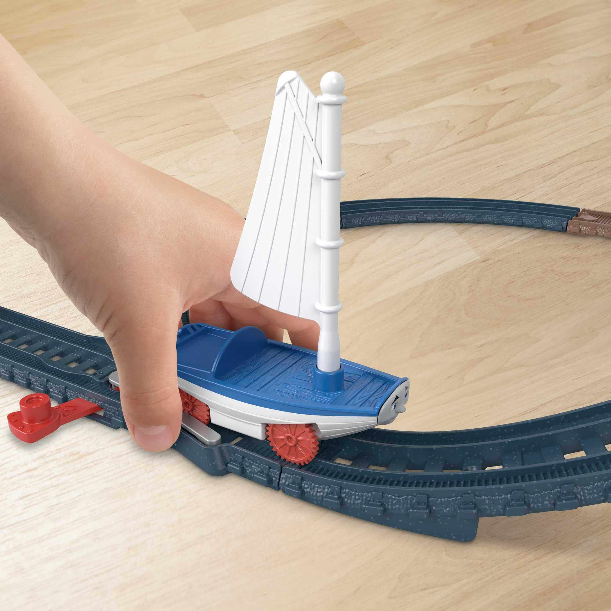 Thomas & Friends Motorized Toy Train Set Bridge Lift Thomas & Skiff Track Playset with Boat for Preschool Pretend Play Kids Ages 3+ Years