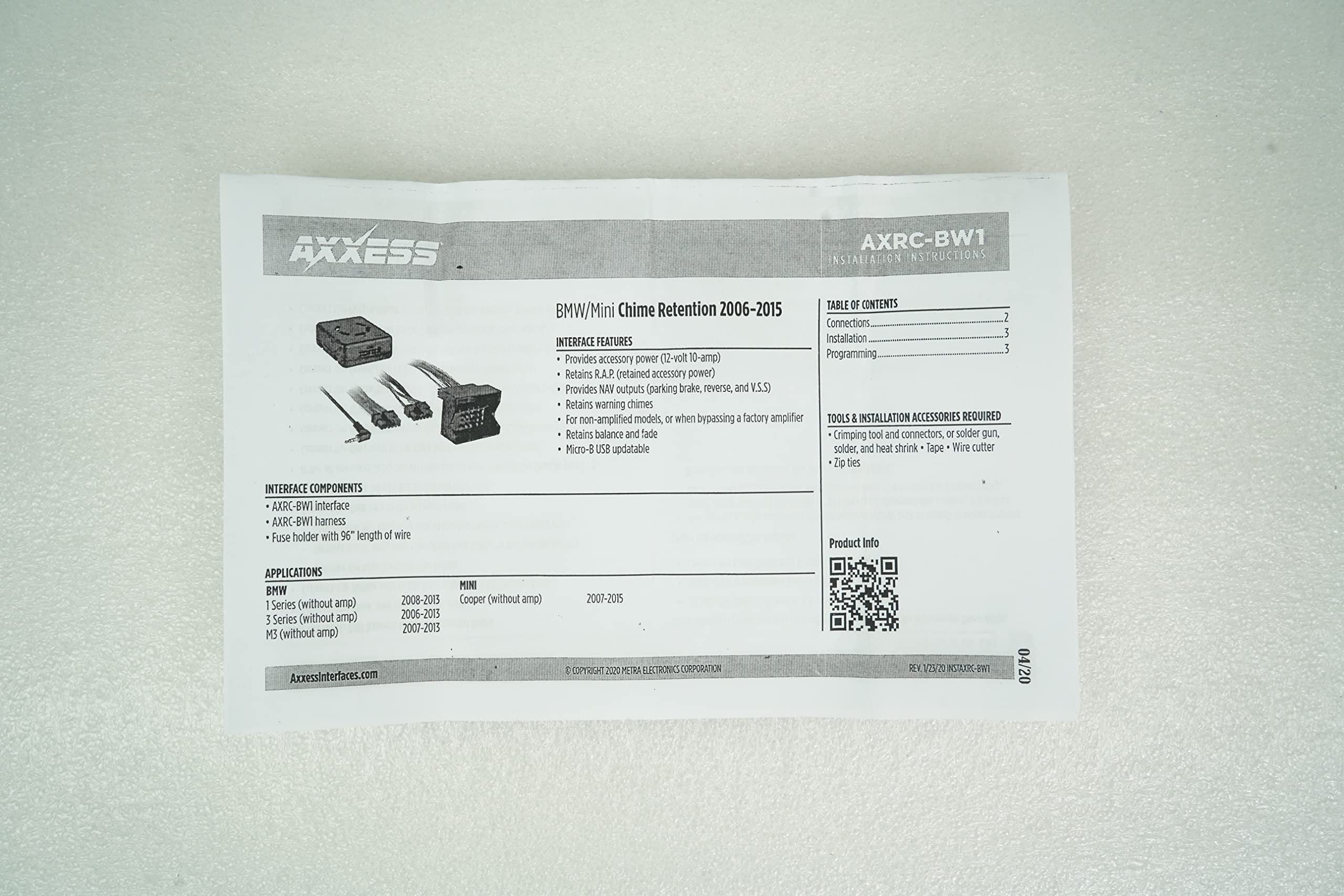 Heise AXXESS - Chime Retention Interface BMW/Mini 2006-2015 (AXRC-BW1)