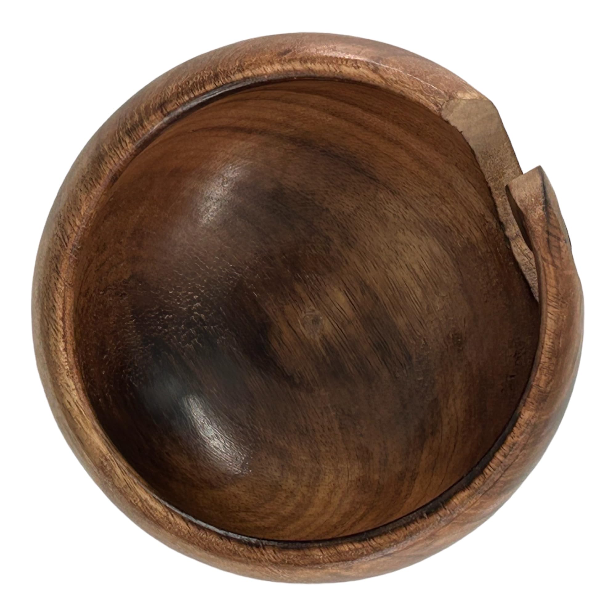 Earthly Home Wooden Yarn Bowl Handmade Yarn Bowl with Holes for Crocheting and Knitting Christmas Gift Crochet Accessories 5.5" x 3"