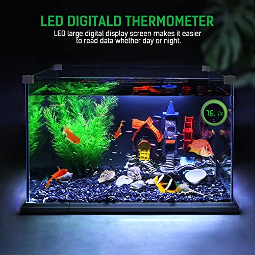 LED Aquarium Thermometer, PAIZOO 5S Refresh Speed Touch Screen Fish Tank Accurate Temperature Sensor, Wide Range of Displayed, Energy-Saving & Stick-on Thermometer for Aquariums, Glass Containers