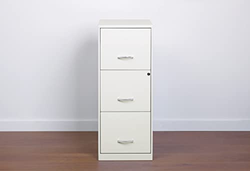 Office Dimensions 3 Drawer Lock SOHO Vertical File Cabinet, 18-Inch, White