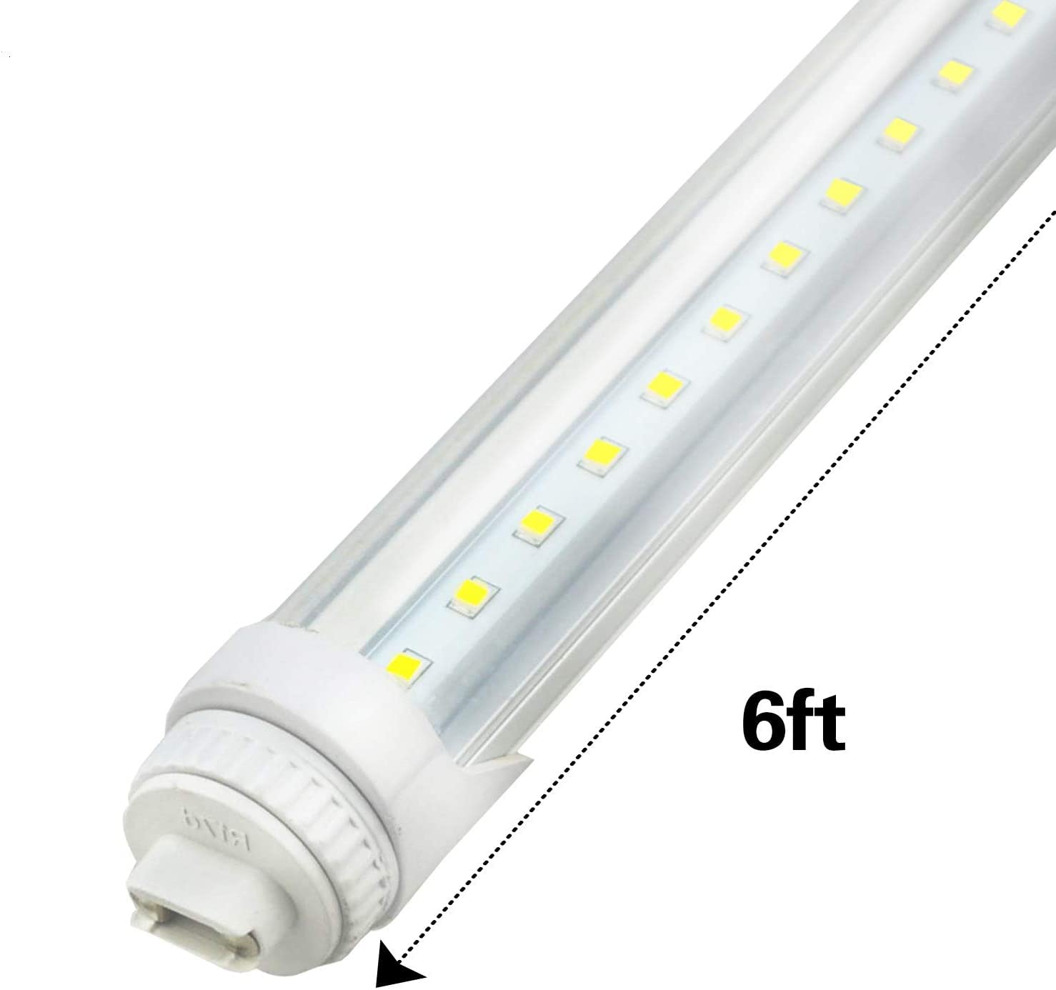 Britelumen F72T12 30W 4 Pack,R17D 6FT LED Bulb Light,5500K Daylight White,3000LM,Works from 110~277V,LED Fluorescent Tubes Replancement(4 Pack 5500K)