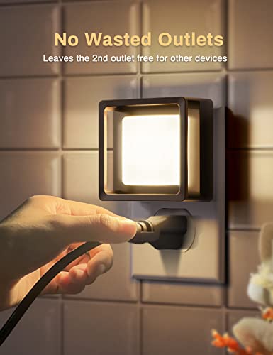 DORESshop Night Light, LED Night Lights Plug Into Wall [2 Pack] with Dusk-to-Dawn Sensor, Dimmable Nightlights, Adjustable Brightness for Bathroom, Hallway, Bedroom,Kids Room,Stairway