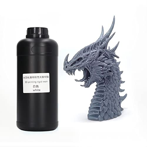 Curing Rigid Resin, 1000ml High Accuracy 3D Printer Resin Low Shrinkage Easy to with Less Odor for Industrial Parts(White)
