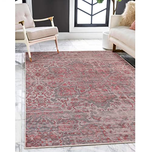 BNM Indoor Area Rug, Non-Slip Backing for Kids or Pets, Entryway, Living Room, Kitchen, Dorm, Bedroom, Hallway, Machine Washable Rugs, Floor Cover, Bohemian Rustic Home Decor, 6' x 9', Teal