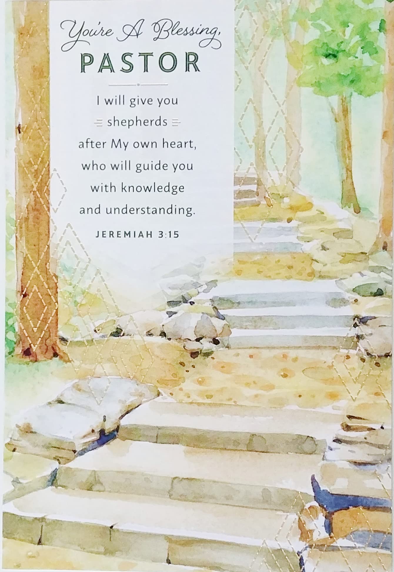 Greeting Card You're A Blessing Pastor - So Thankful For Your Encouragement Leadership and Faithful Ministry In Our Church - Clergy Appreciation