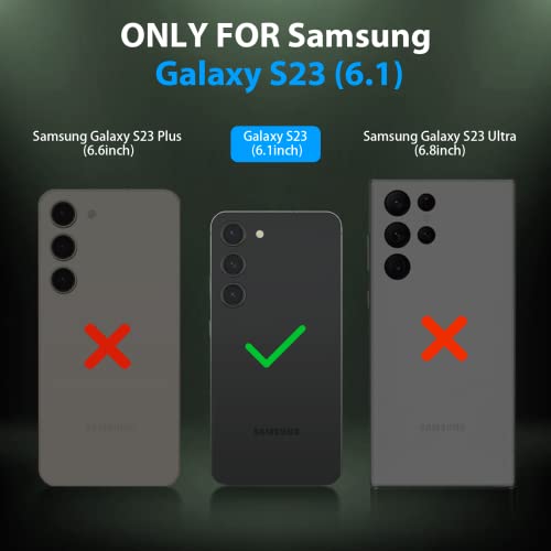 DOSNTO Armor Clear for Samsung Galaxy S23 Case with Raised Alloy for Camera Protection, Military Grade Shockproof Transparent Cover, HD Diamond Back Soft, Slim Phonecase Anti-Fingerprint Scratch