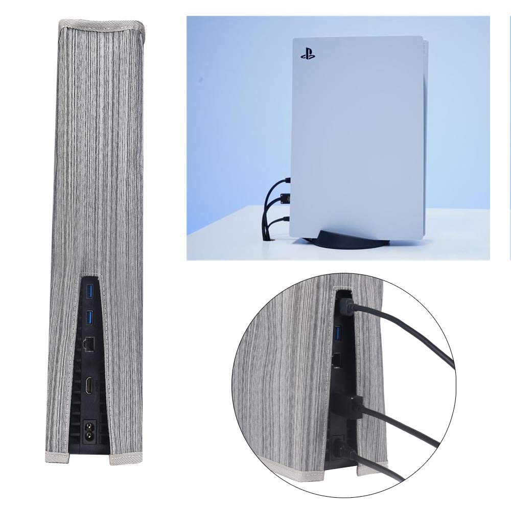 PINSO Pinson Premium Dust Cover for PS5 Sony Playstation 5 Console, Scratch-Resistant, Waterproof (Gray)