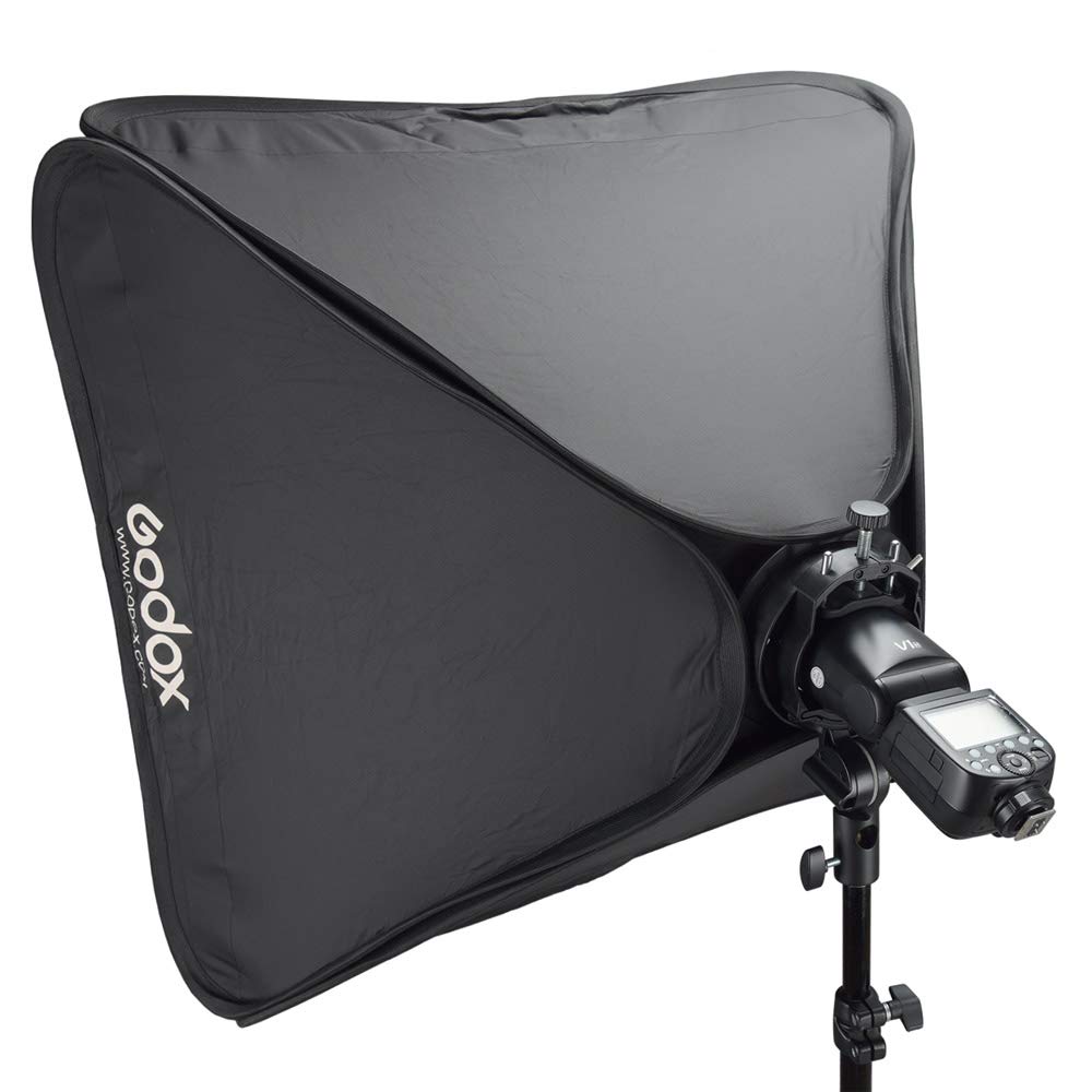 Godox Softbox 24"x24" with S2 S-Type Speedlite Bracket, Bowens Mount Soft Box Kit for Godox V1 AD400Pro AD200Pro AD200 V860II TT685II TT600 TT350